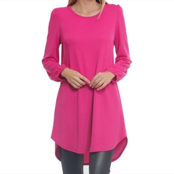 Tops | Hilo Hot Pink Tunic Top | Poshmark